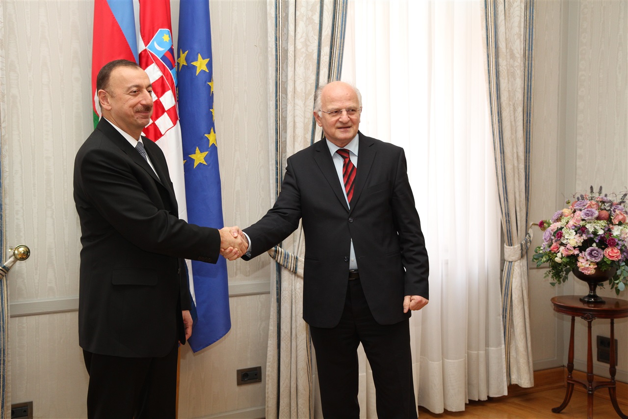 Predsjednik Sabora Josip Leko primio predsjednika Azerbajdžana Ilhana ...